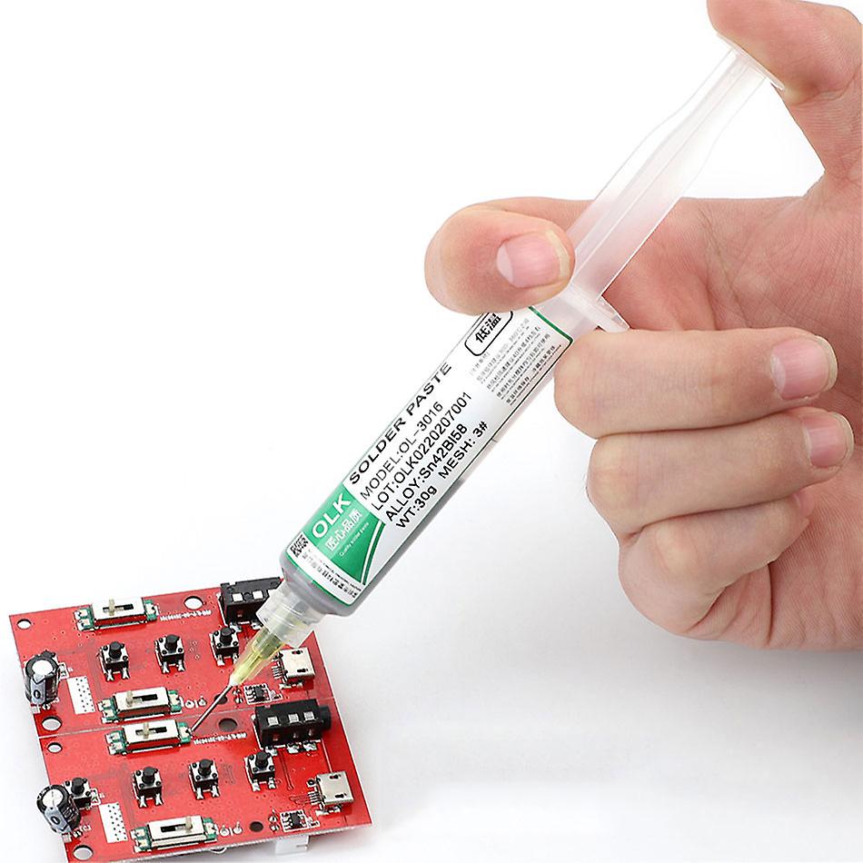 Low Temperature 138°C Lead-free Syringe SMD Welding Paste Flux + Solde ...