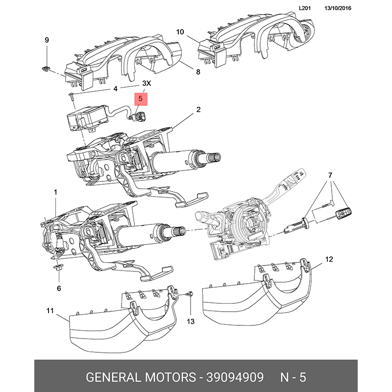 Original New 39094909 Module STRG COL LK CONT for GM, Opel Astra K/1 2 ...