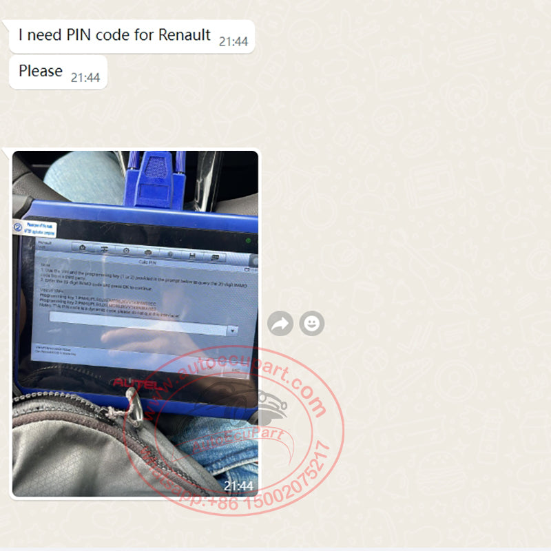 39 Digits Immo PIN code Calculation Service for New Renault, support t ...
