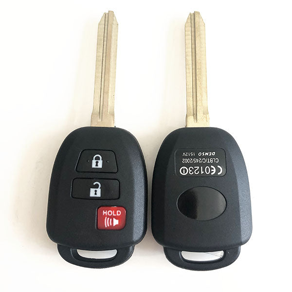 3 Buttons Remote Key Shell for Toyota Fortuner - Pack of 5 – autoecupart