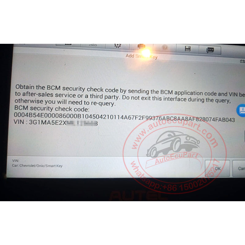 4-digit + 24-digit PIN code Calculation Service for Chevrolet TRACKER ...