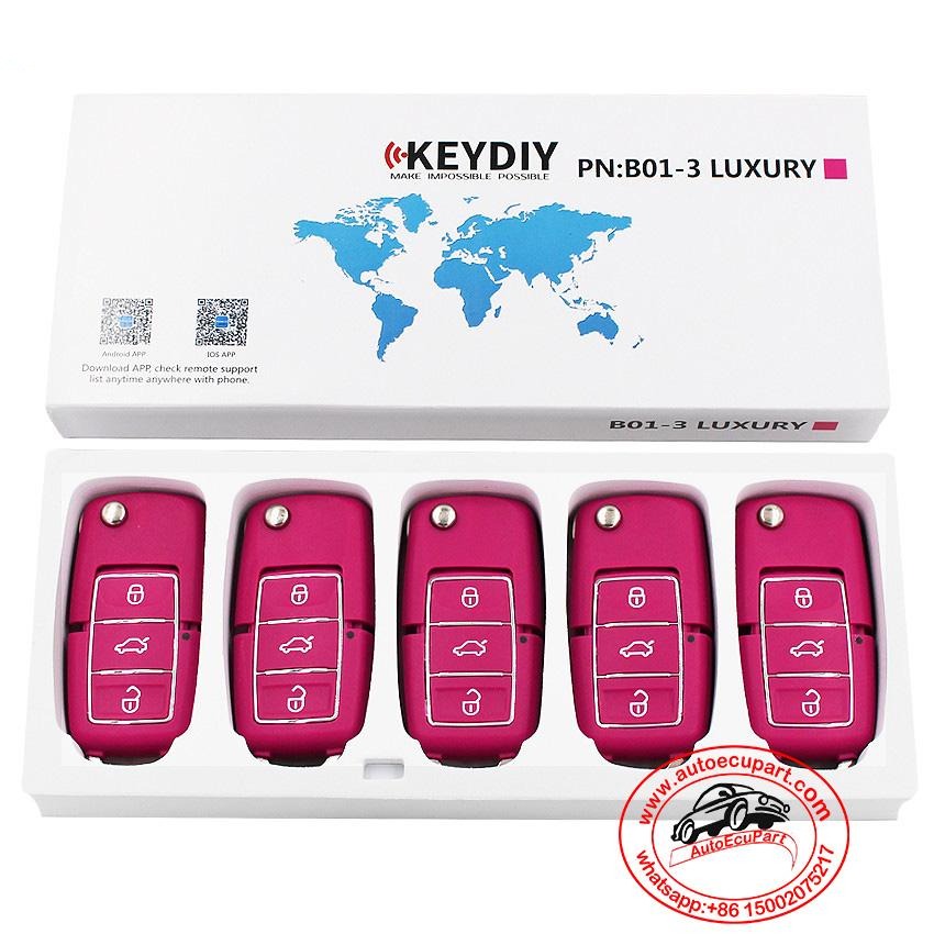 5pcs KD B01-3 Pink Color Luxury Style Universal Remote Control Key 3 B ...