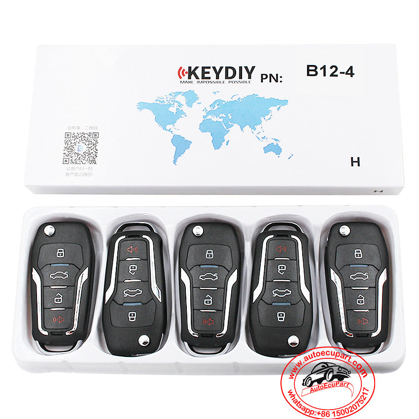 5pcs KD B12-4 Universal Remote Control Key 4 Button (KEYDIY B Series ...