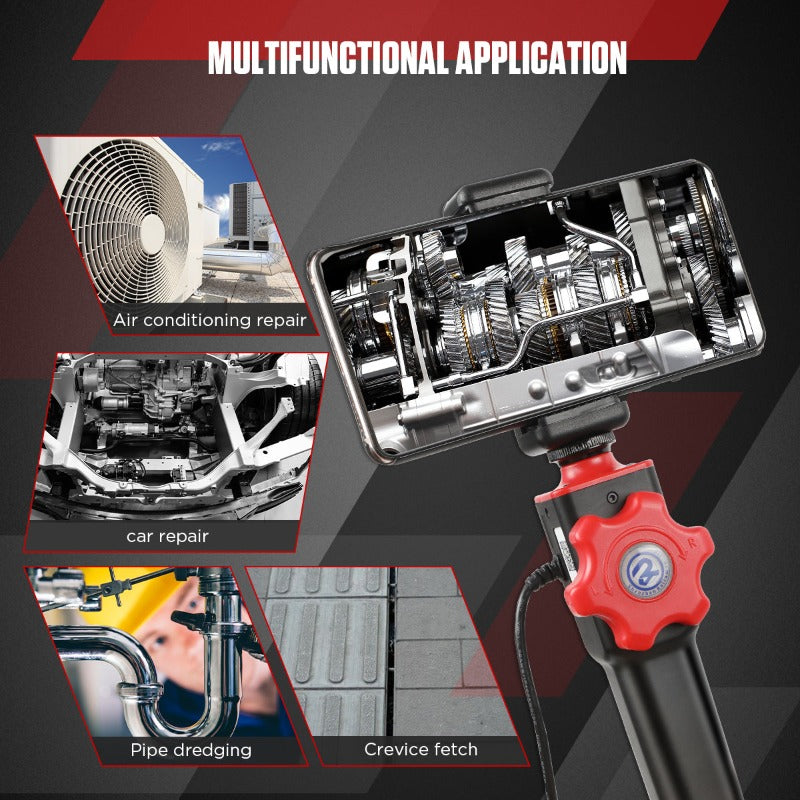 8.5MM 1080P HD Flexible Automotive Endoscope 360 Degree Industrial Bor ...