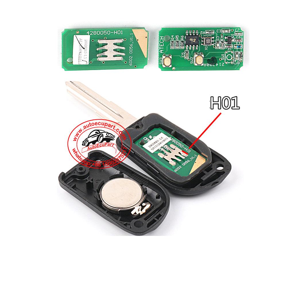 Remote Key 433MHz 2 Button for Changan CX20 ATECH H01 – autoecupart